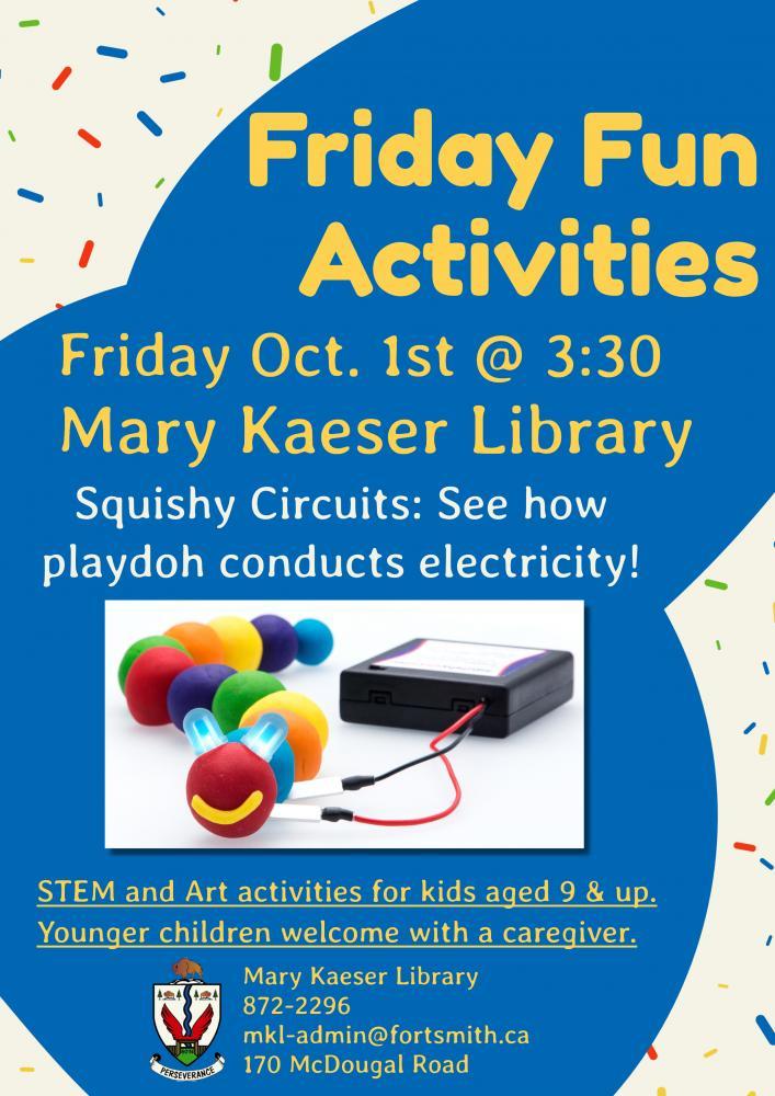Friday Fun Activities at Mary Kaeser Library - Squishy Circuits | Town ...